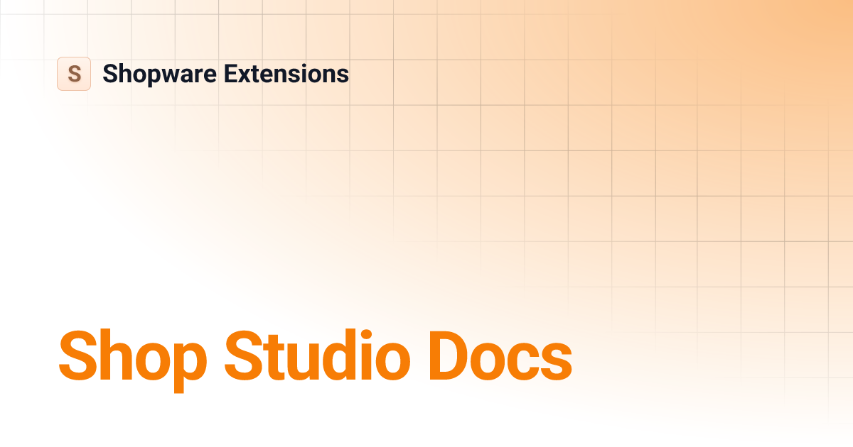 Shop Studio Docs | German | Shopware Extensions