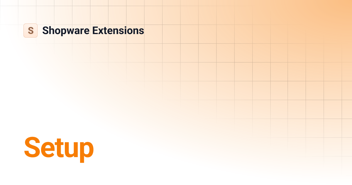 Setup | Shopware Extensions